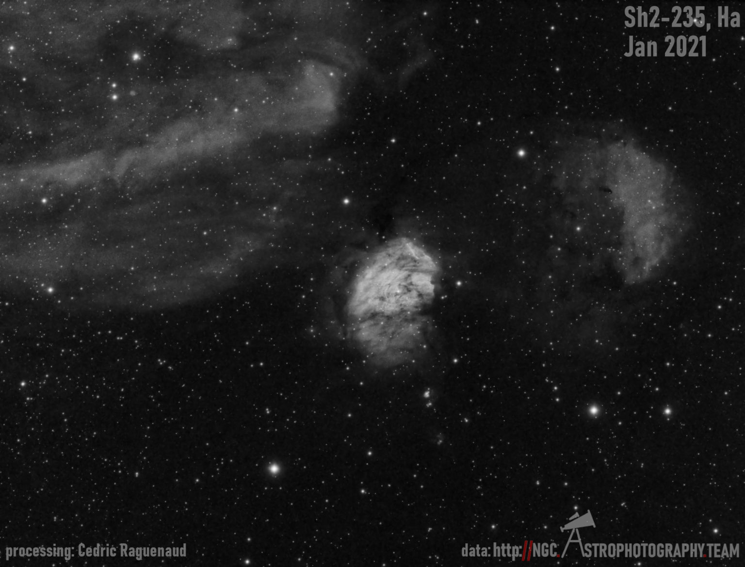 Sh2-235 en Ha – NGC Astrophotography Team